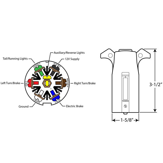 Buy 7-Way Round Power Plug | Big Rig Chrome Shop