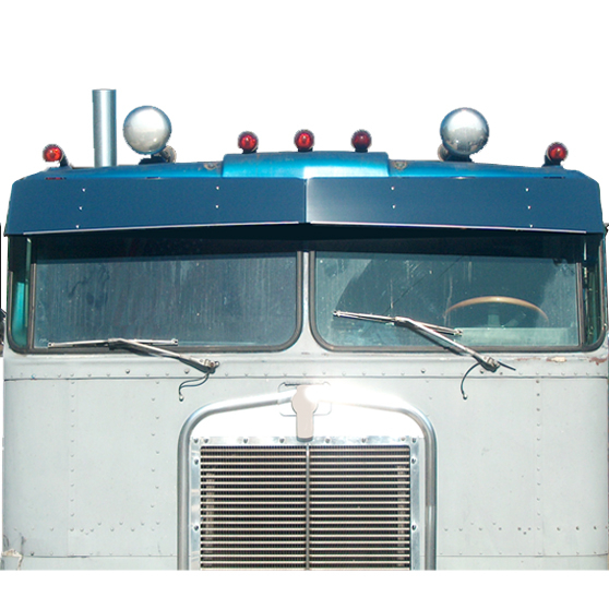 13x9.5 Bowtie Visor for Kenworth K100 Cabover - Big Rig Chrome