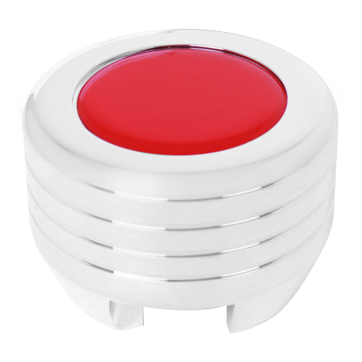 CR Alum Round Gear Shift Knob with Red Sticker - Big Rig Chrome