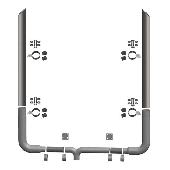 Peterbilt 379 Chrome Exhaust Kits Grand Rock 7-Inch Stacks Miter