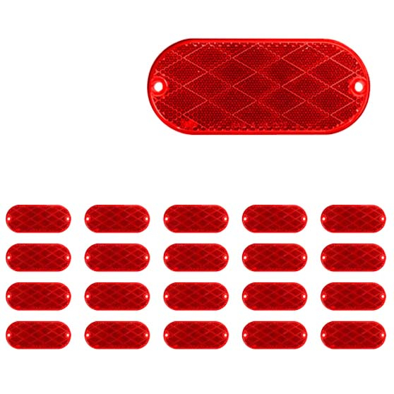 4x2 Oval Quick Mount Reflector for Semi Trucks - 20 Pack