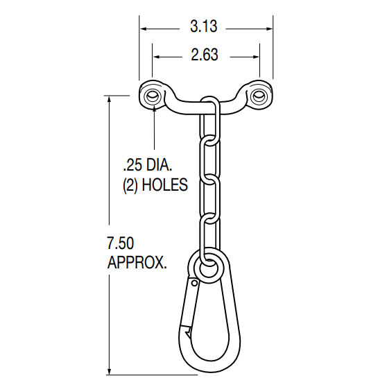 Complete Chain & Snap Hold Back Assembly - Big Rig Chrome Shop
