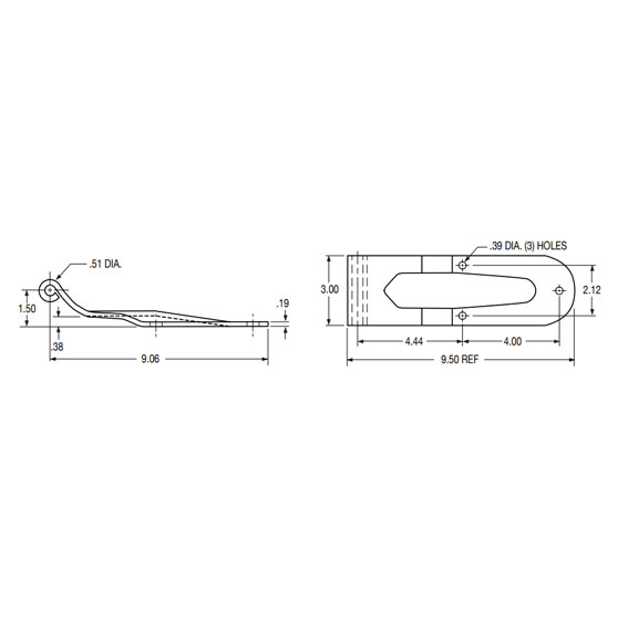 Buy 3-Hole Hinge with Reinforcing Rib for Strick Trailers