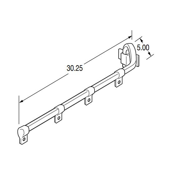 Buy Straight Bar Mud Flap Bracket - 5" Offset & Right Angle