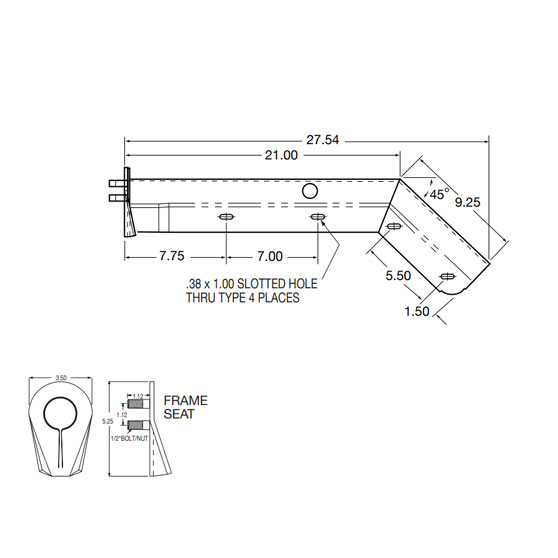 27.5-Inch Angled Spring Loaded Mud Flap Brackets - Big Rig Chrome