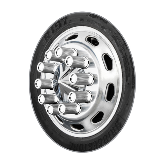 Bullet Flat Top 33mm Push-On Lug Nut Cover - Big Rig Chrome Shop