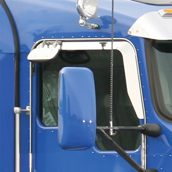 Kenworth Stainless Steel Door Window Shade - Big Rig Chrome Shop