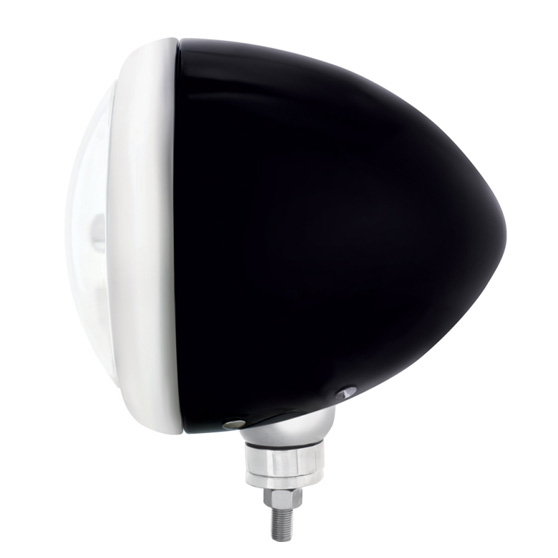 7-Inch Black Guide Headlight with 10 Amber LEDs - Big Rig Chrome