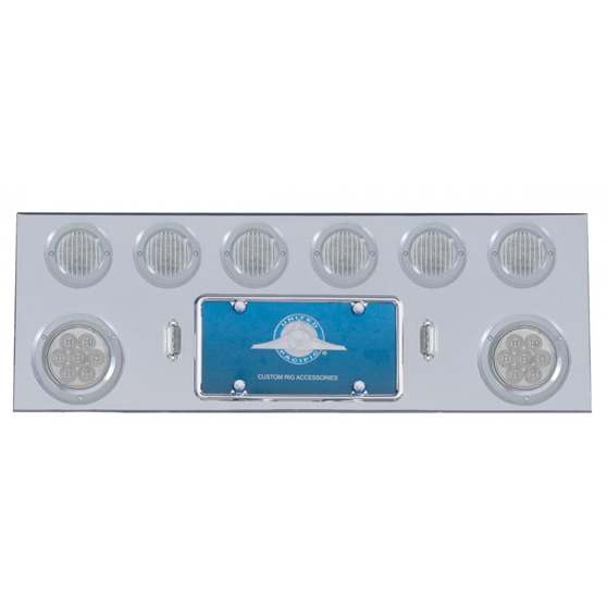 Stainless Rear Center Panel with LED Lights for Semi Trucks