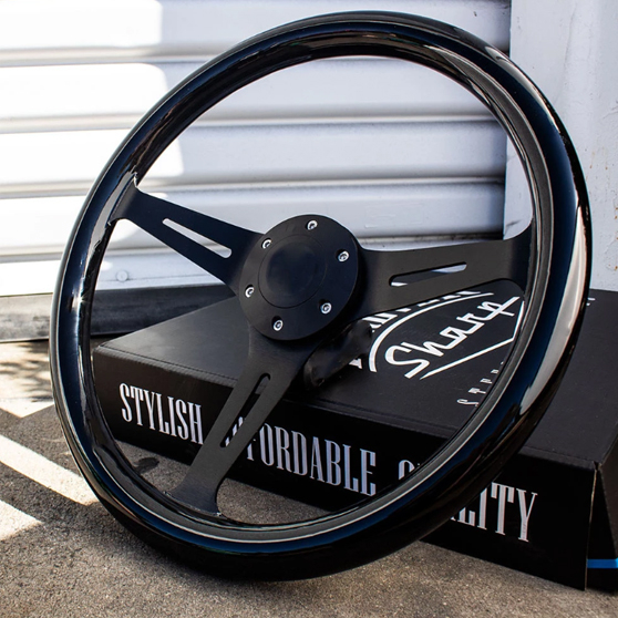 Buy 15-Inch Black Empire Steering Wheel - Big Rig Chrome Shop