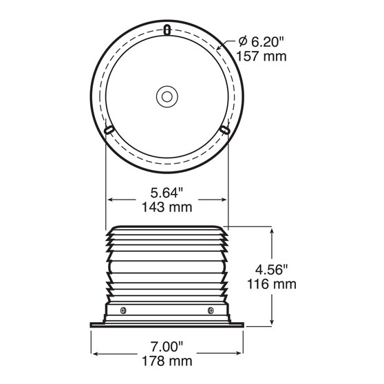 14 Joule Double Flash Beacon: Blue Lens for Semi Trucks