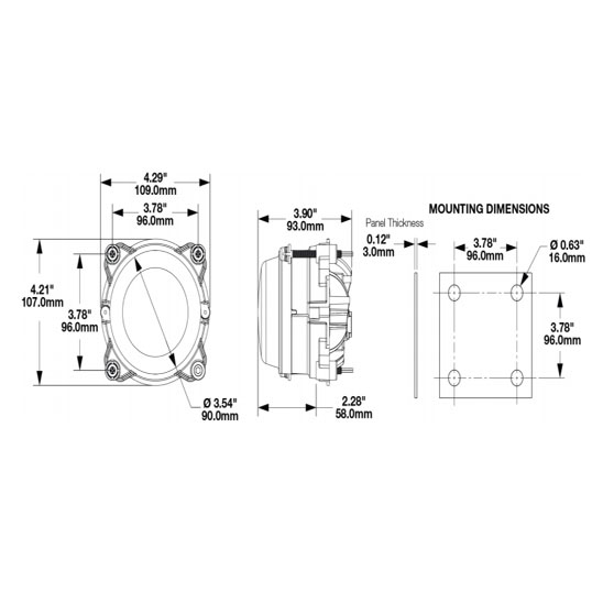 Buy 3-Point Mount for 3mm Mounting Frame | Big Rig Chrome Shop
