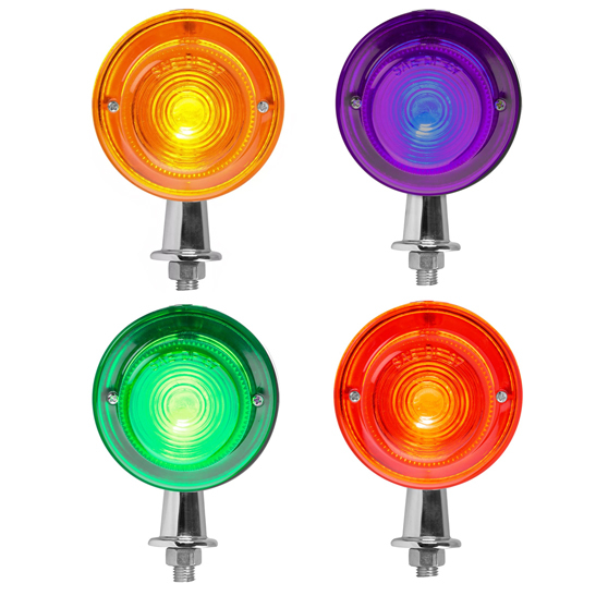 Semi Truck Tanker Pedestal Lights - Chrome & Color Options