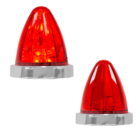 Red LED Watermelon Marker Light with Stainless Bezel - Shop Now