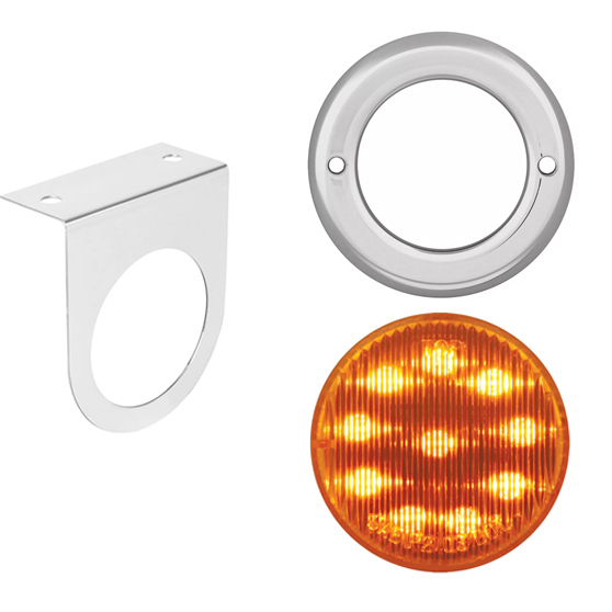 Stainless Steel L Brackets with LED Lights for Semi Trucks