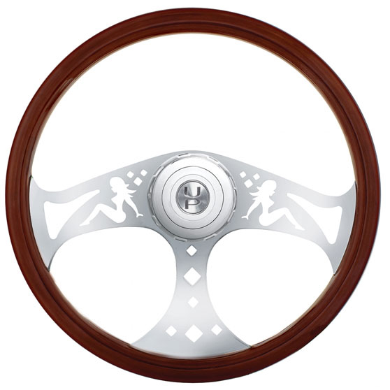 18-Inch Wood & Chrome Steering Wheels for Peterbilt & Kenworth