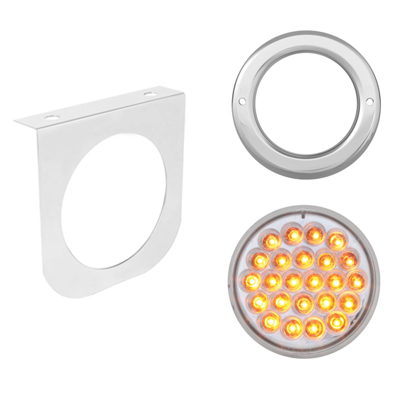 Buy Stainless Steel L-Shape Brackets with 4" LED Lights - Big Rig