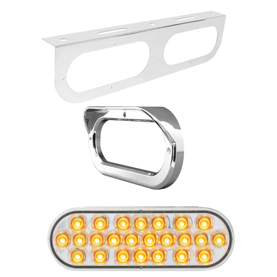 Buy Stainless Steel Double Light Bracket with Oval LED Lights