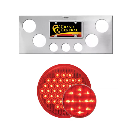 Chrome Rear Light Panels for Semi Trucks with Visor