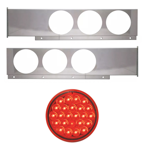 Buy Stainless Steel Rear Light Bars with 6 Round Lights 2-Piece