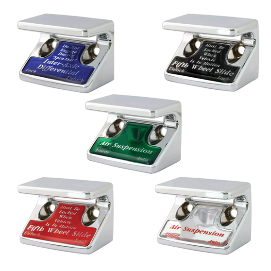 Freightliner Switch Guards with Glossy Stickers | Big Rig Chrome