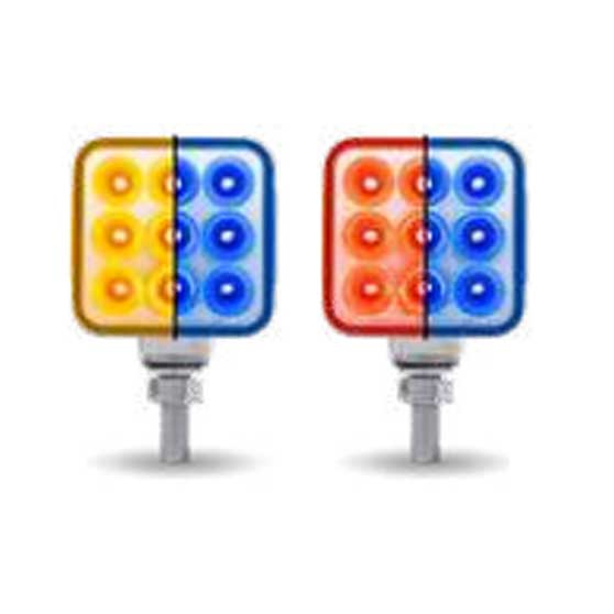 3-Inch Mini Square Dual Revolution Light for Semi Trucks
