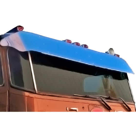 Buy Stainless Peterbilt 362 Cabover Visors - 3 Custom Options
