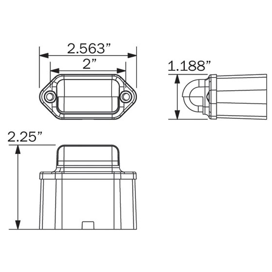 Buy 3 LED License Light with Bracket - Big Rig Chrome Shop