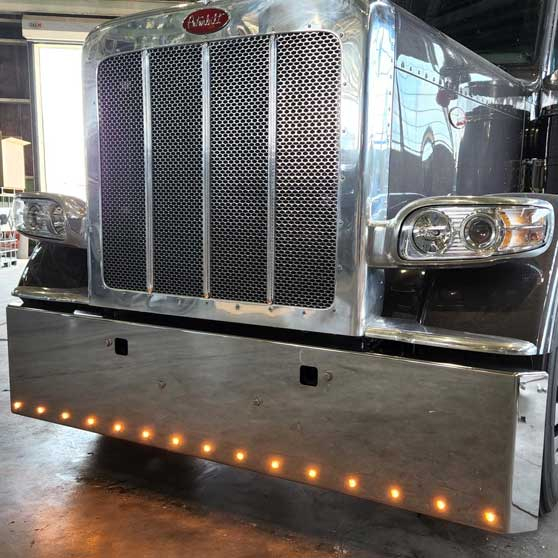 Peterbilt 379 20" Chrome Miter End Bumper - Big Rig Chrome Shop