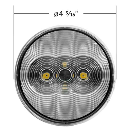 "4" Round White LED Back Up Light - 6 LEDs, IPX7 Rated"