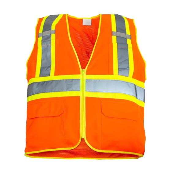 United Pacific Reflective Orange Safety Vest - High Visibility ...