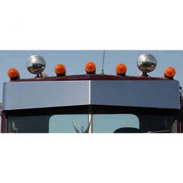 Peterbilt 359 Visor & Door Trim Set: 1973-1999 Stainless Steel