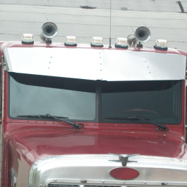 Peterbilt 359 V-Style Visor - 13x15 Inch | Big Rig Chrome Shop
