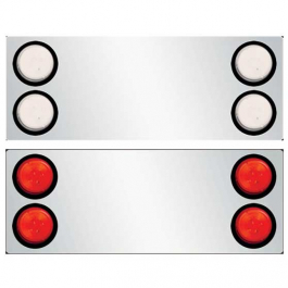 Rear Frame Filler Panel with 4" Red LEDs - Big Rig Chrome Shop