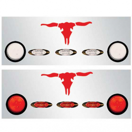 Rear Frame Filler Panel with LEDs & Steerhead - Big Rig Chrome