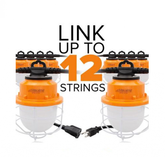 Heavy Duty 100W LED Construction String Lights - Big Rig Chrome